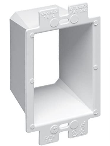 Arlington Industries BE1-1 (1-Gang) Electrical Outlet Box Extender, Wh